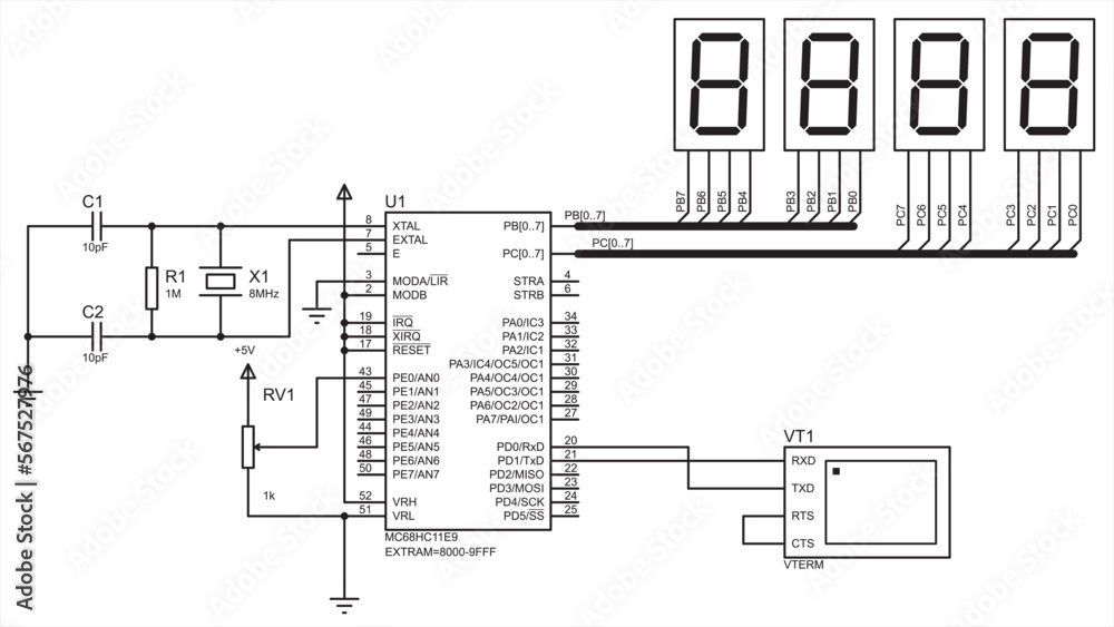 Vector electrical schematic diagram. A drawing of an electronic device ...