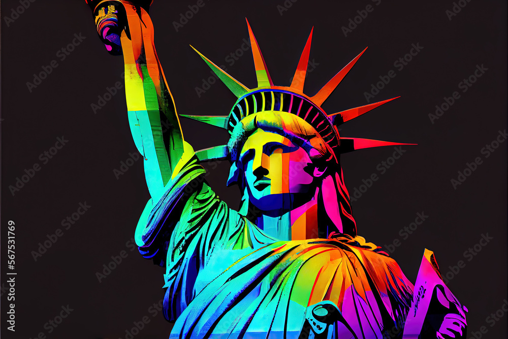 statue of liberty gay pride, colours of the rainbow, social change ...