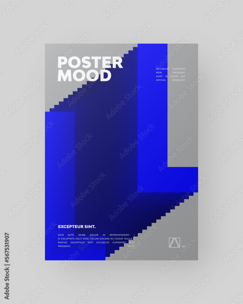 Abstract Posters Design kit. Vertical A4 format. Modern placard ...