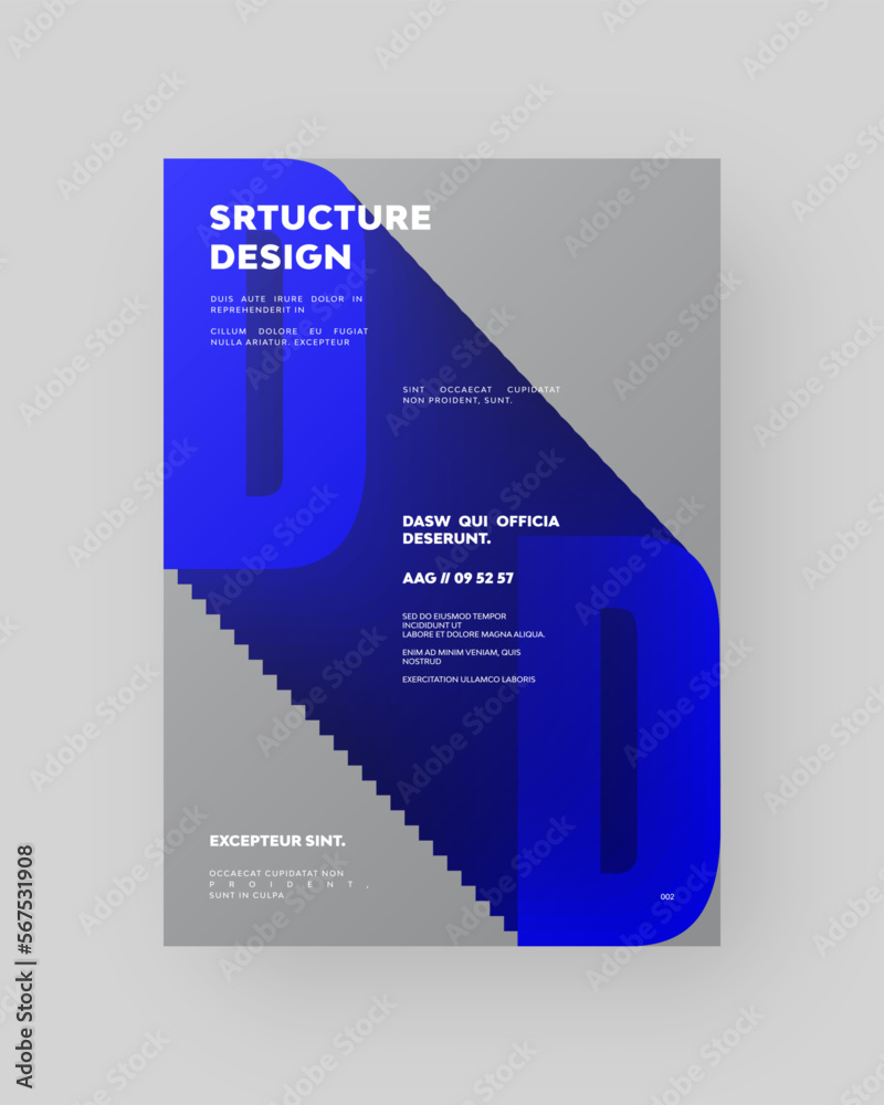 Abstract Posters Design kit. Vertical A4 format. Modern placard ...