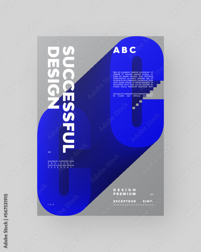 Abstract Posters Design kit. Vertical A4 format. Modern placard ...