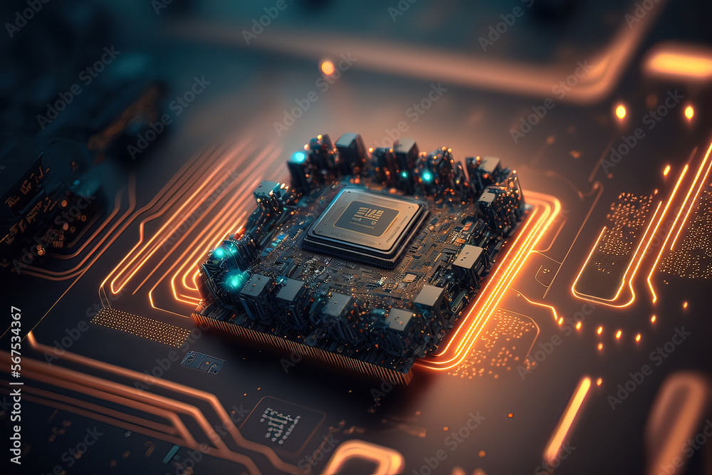 Circuit board. Technology background. Central Computer Processors CPU ...