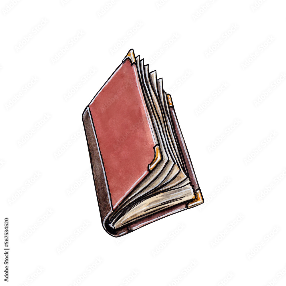 Watercolor Illustration Of Books Watercolor Hand Drawing Isolated On