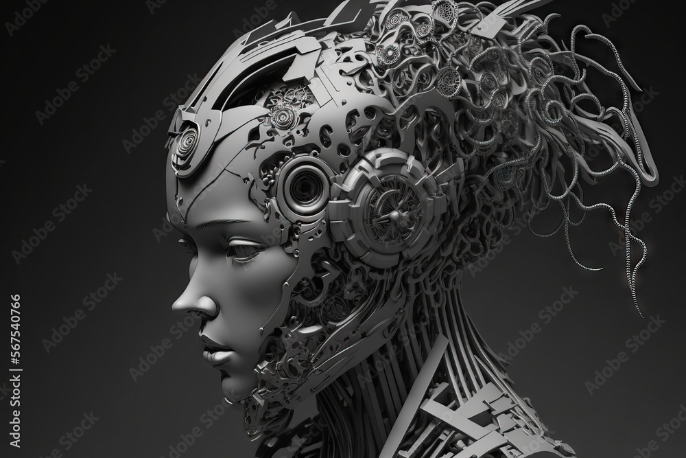 For context Mechanic Cyborg Head Model. Model for sculpture ...