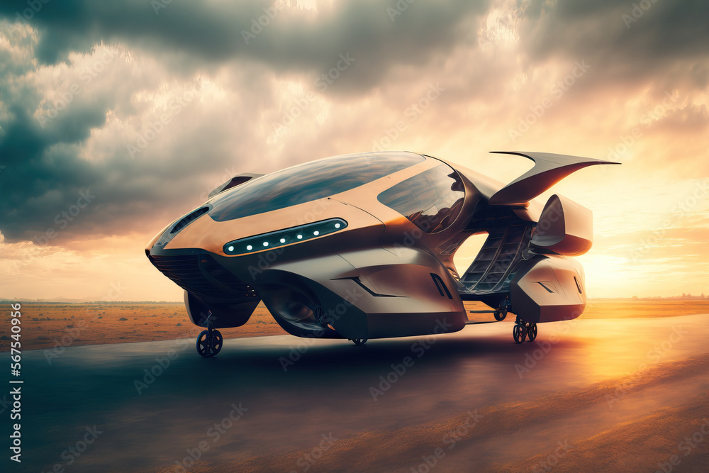 flying vehicle autonomous automobile with no driver. intelligent ...