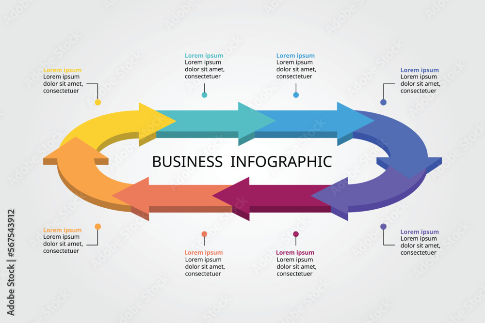 timeline arrow circle chart template for infographic for presentation ...