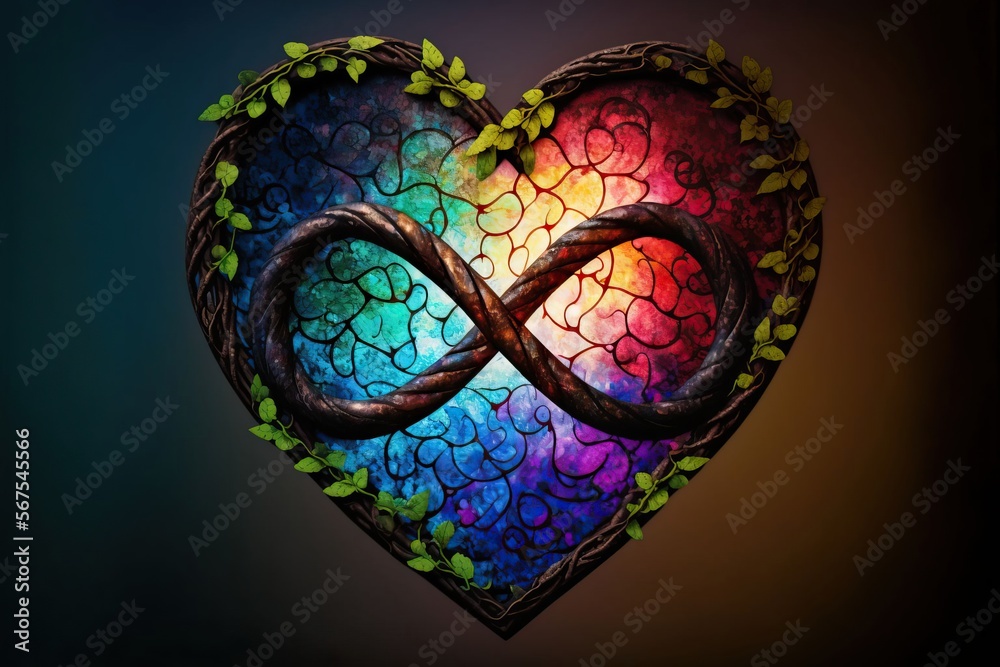 4K resolution or higher, Lemniscates symbol through a heart shape ...