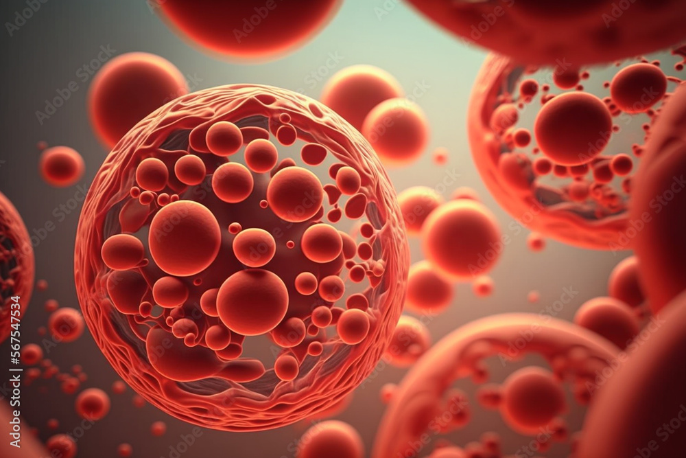 Red blood cells inside human body close up anatomy inside veins and ...