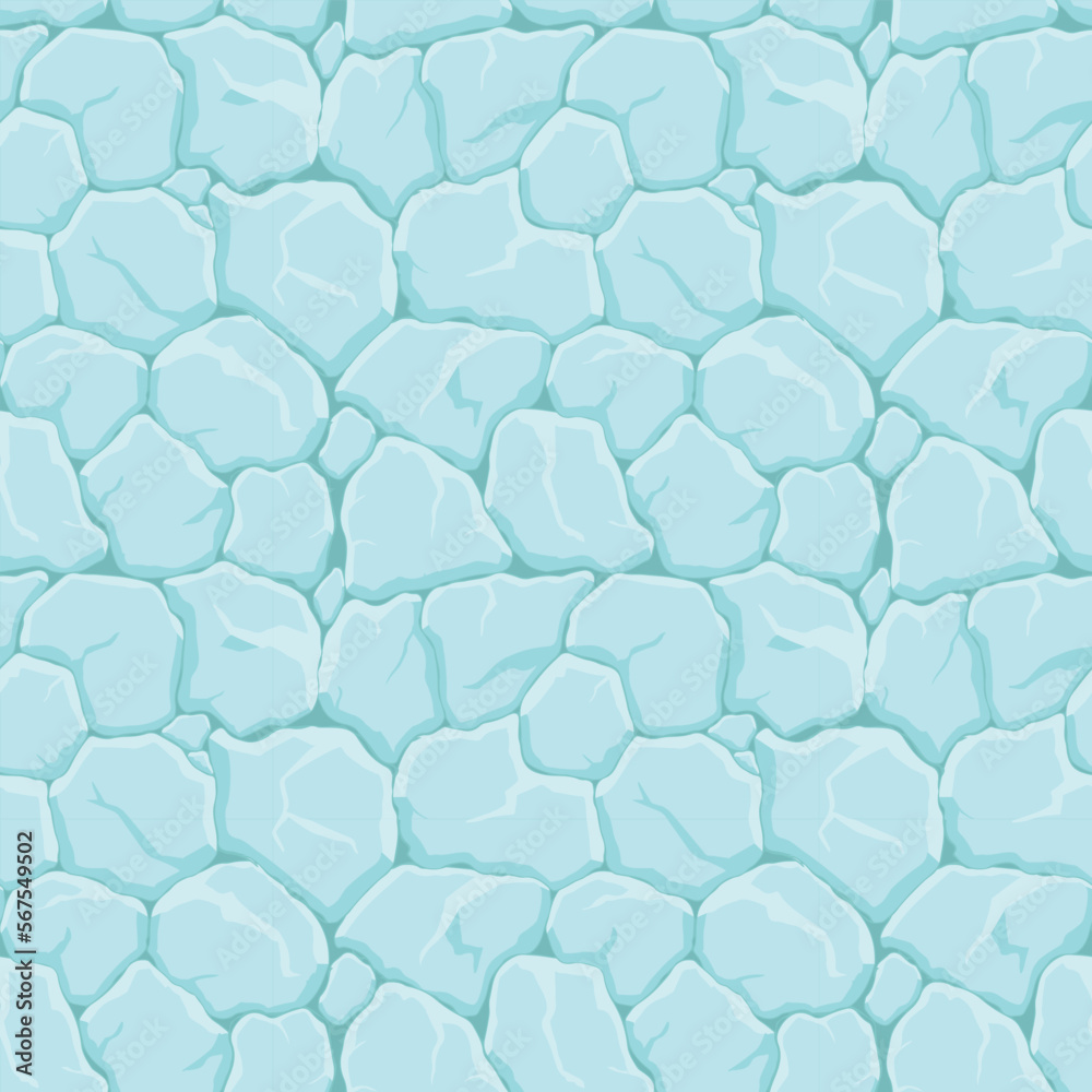 Cartoon game texture, ice surface seamless pattern. Game asset walls ...
