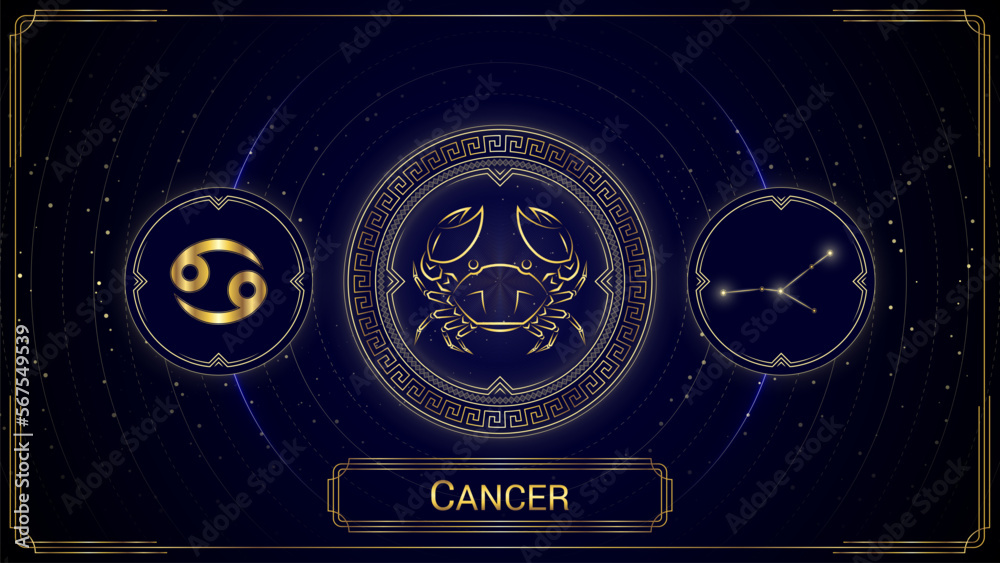 Crab Cancer Zodiac Sign, Symbol, Stellar Star Constellation, Classic ...