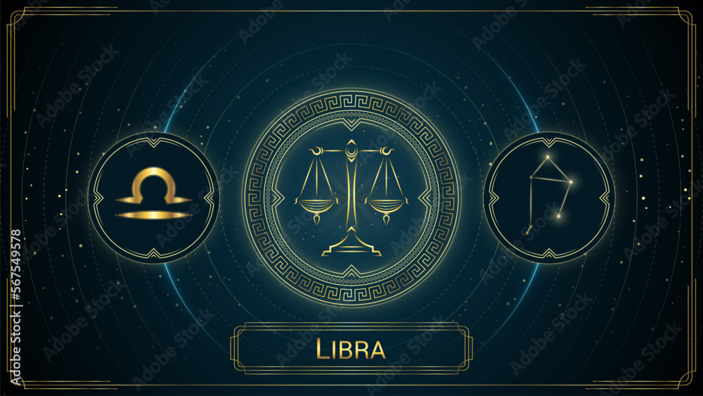 Vetor de Balance, Scale Libra Zodiac Sign, Symbol, Stellar Star ...