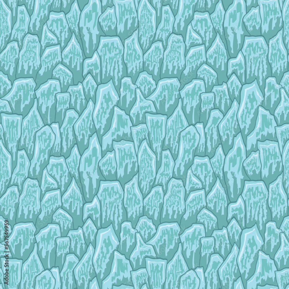 Cartoon game texture, ice surface seamless pattern. Game asset walls ...