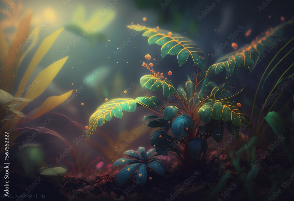 Vibrant Artificial Jungle: A Realistic AI-Generated Render of Exotic ...