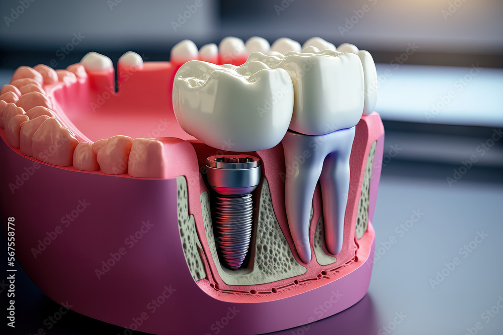 Concept for dental prosthesis. demonstrating the placement of a dental ...