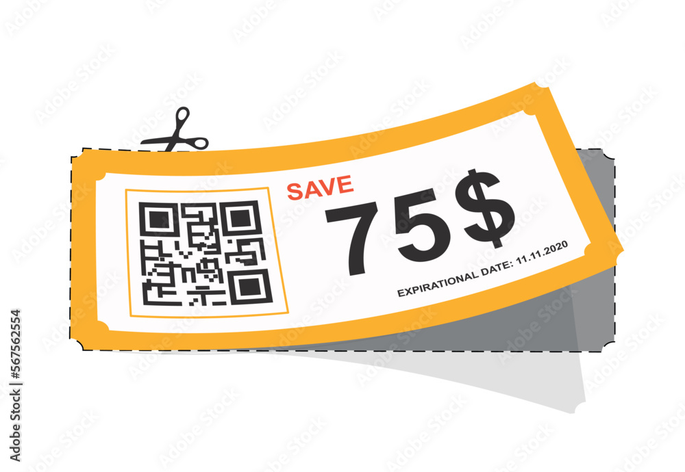 Cut out coupon. Booklet design, gifts, prizes and bonuses. Discounts ...