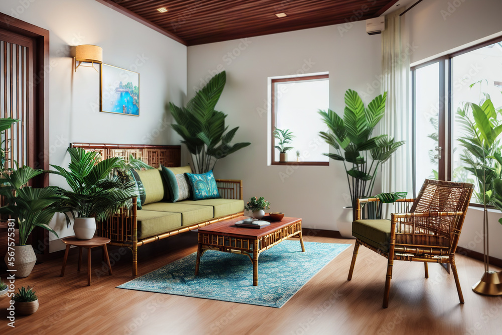Cozy Bamboo-Filled Japanese Living Room with an Elegant Interior Design ...