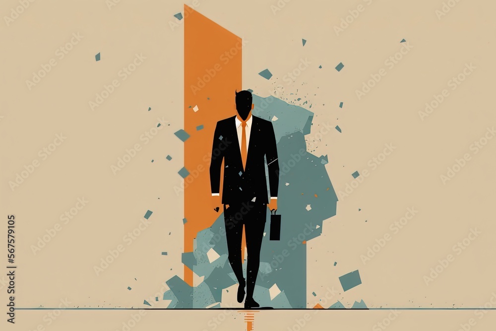Minimalist business background design abstract business man generative ...