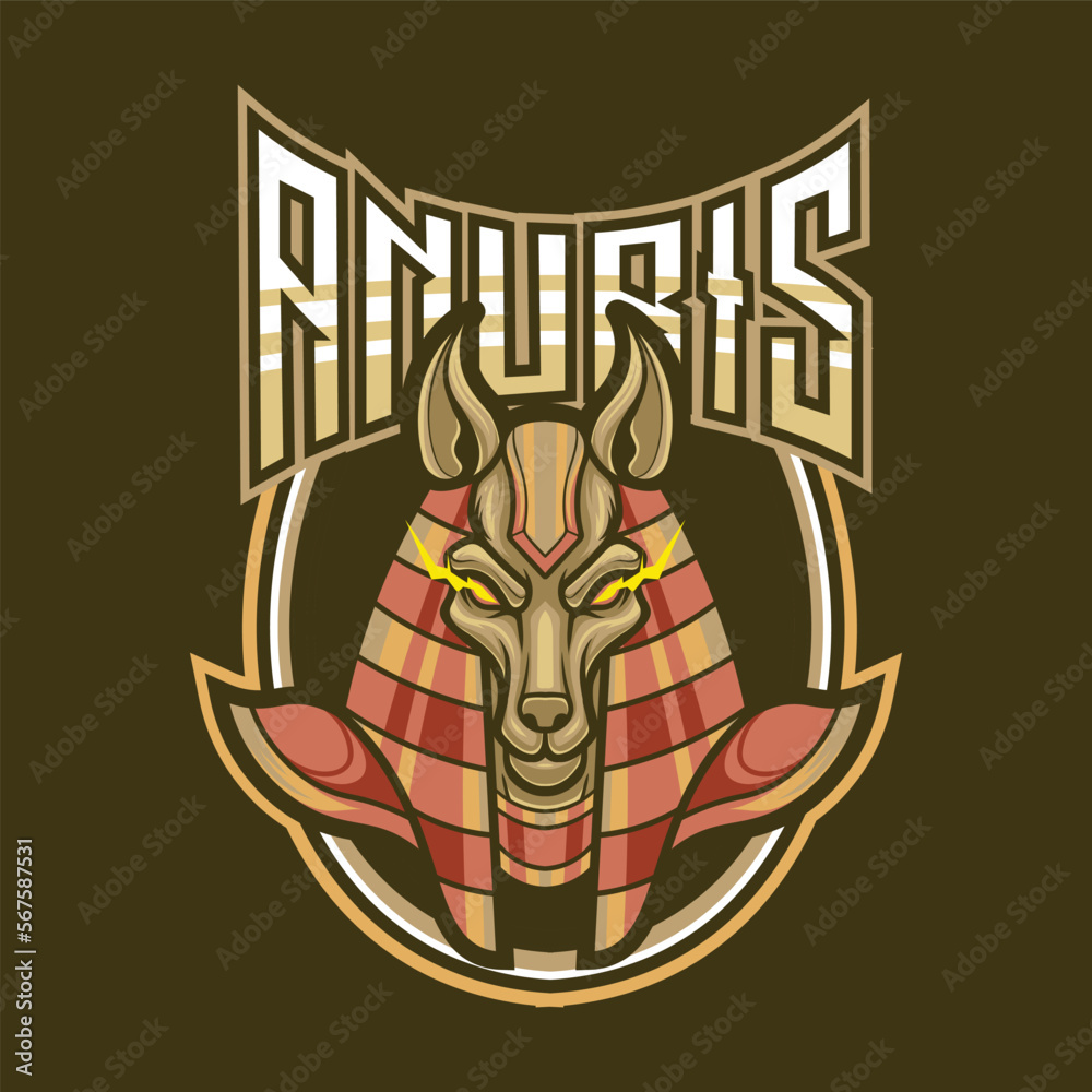 Vector anubis mascot logo for esports and sports team Stock Vector ...