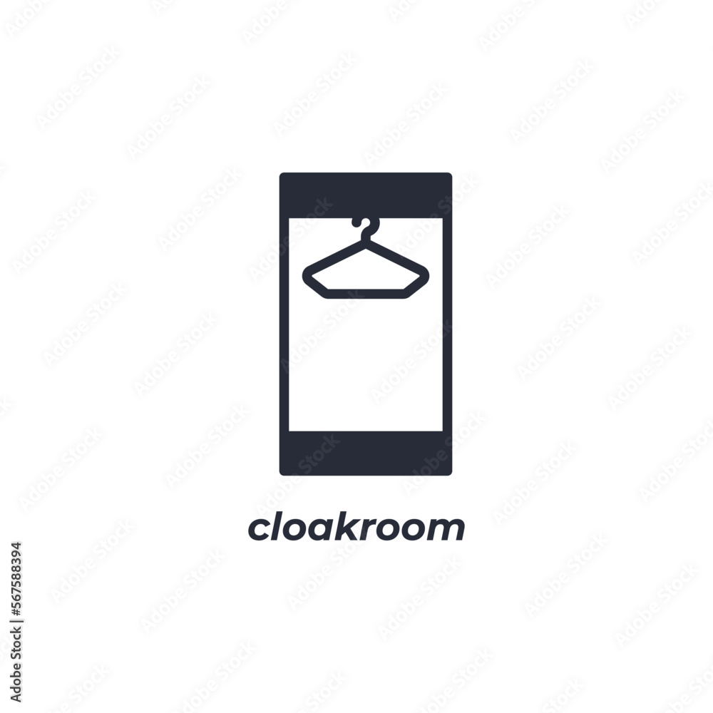 Vector sign cloakroom symbol is isolated on a white background. icon ...