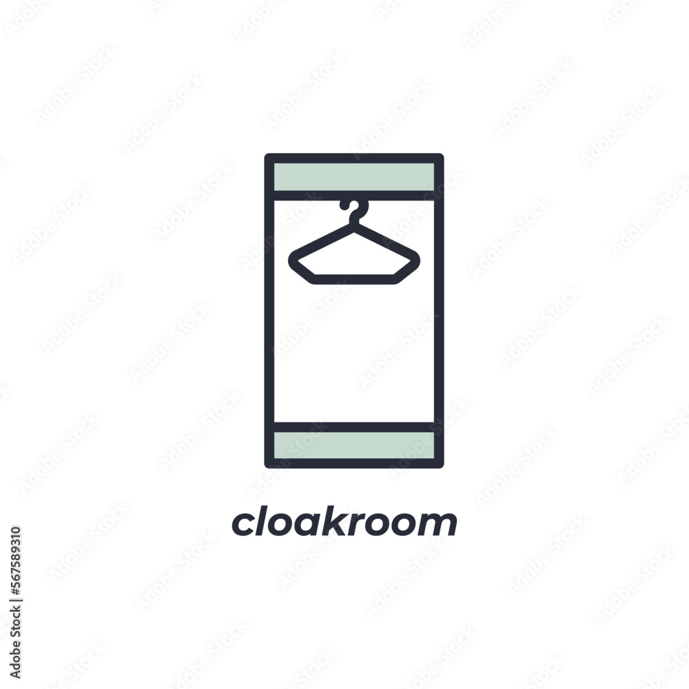 Vector sign cloakroom symbol is isolated on a white background. icon ...