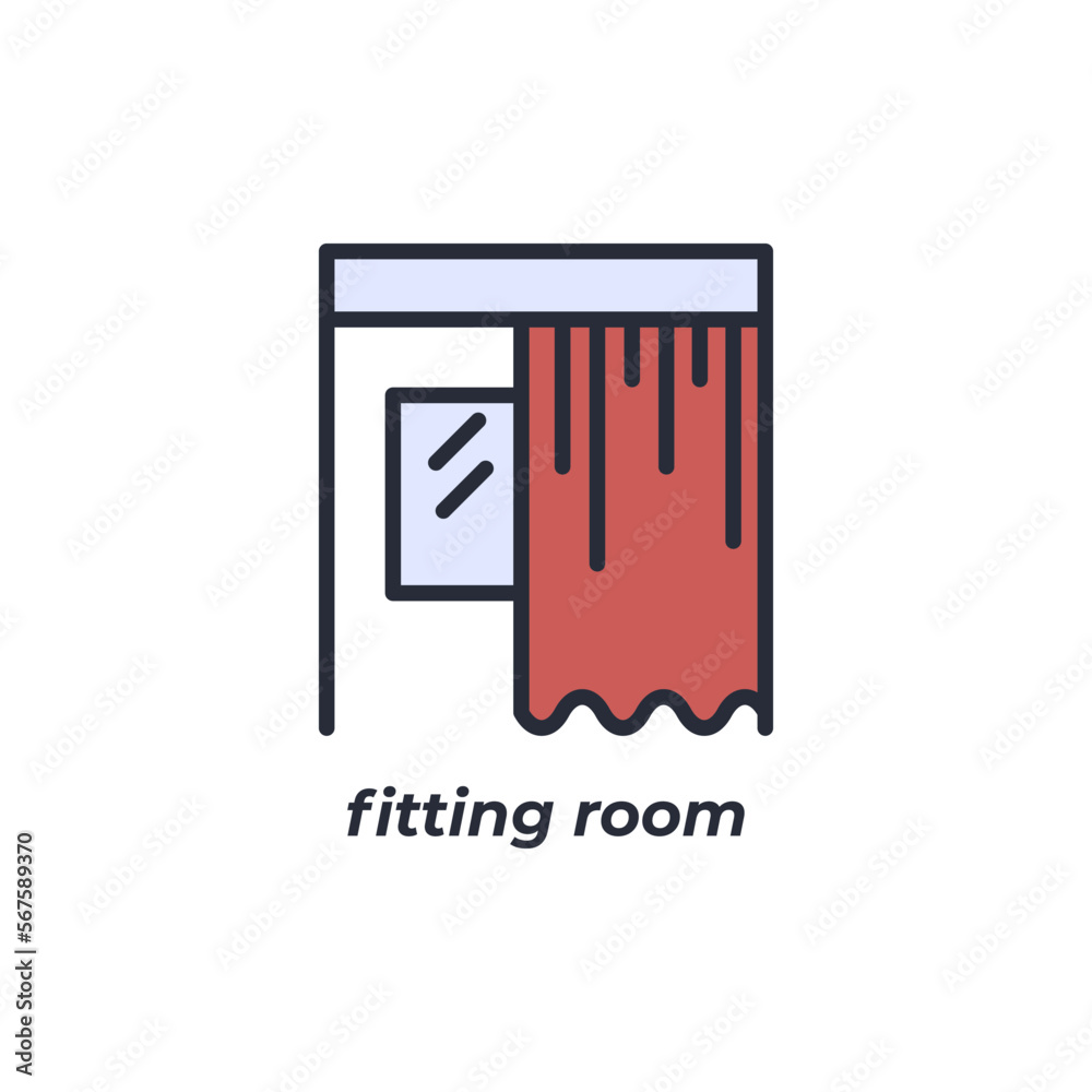 Vector sign fitting room symbol is isolated on a white background. icon ...
