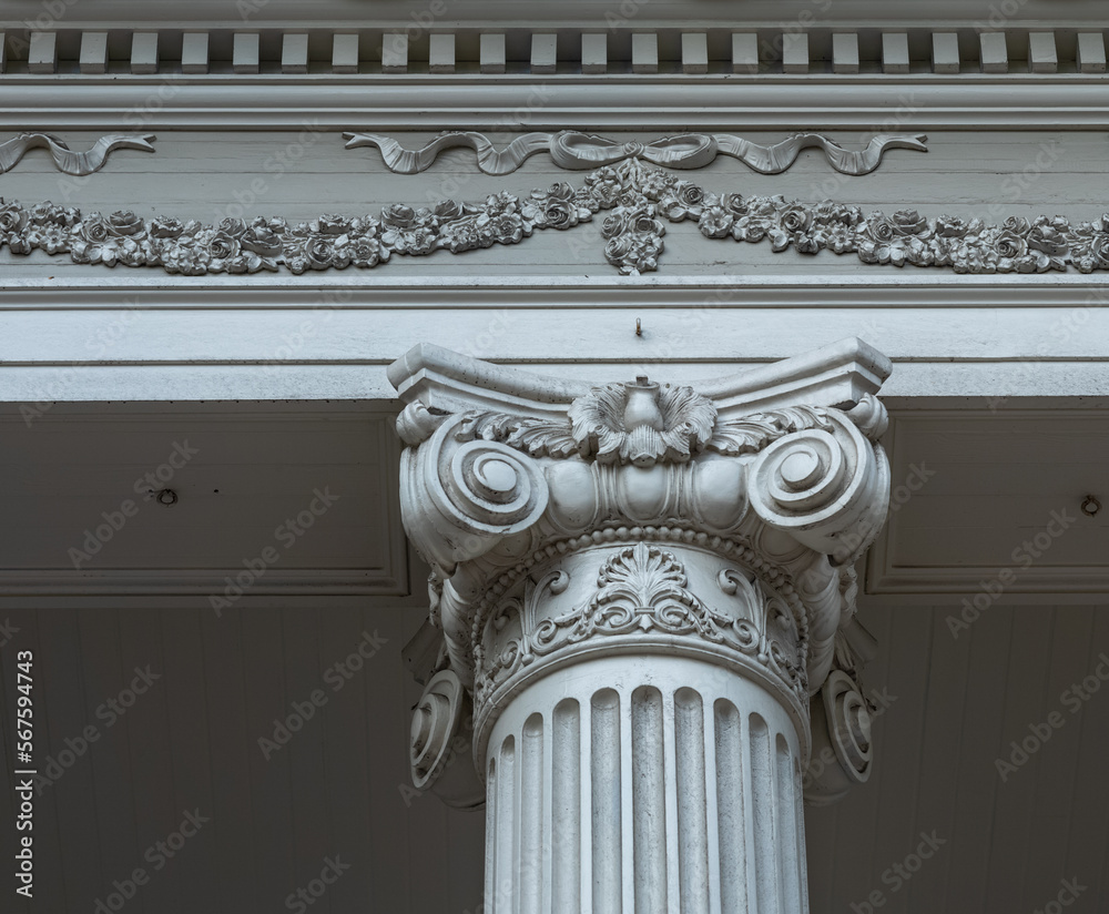 Vintage View of Details on a Greco Column. Stock-Foto | Adobe Stock