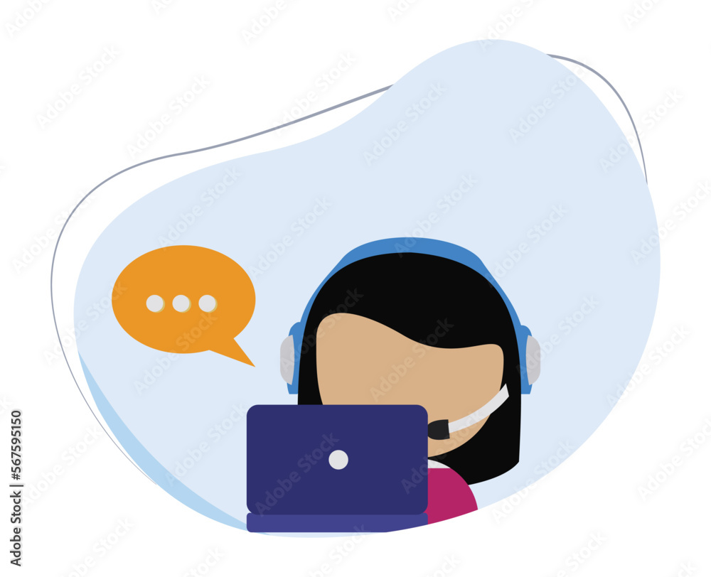 cartoon illustration customer service icon Stock Vector | Adobe Stock