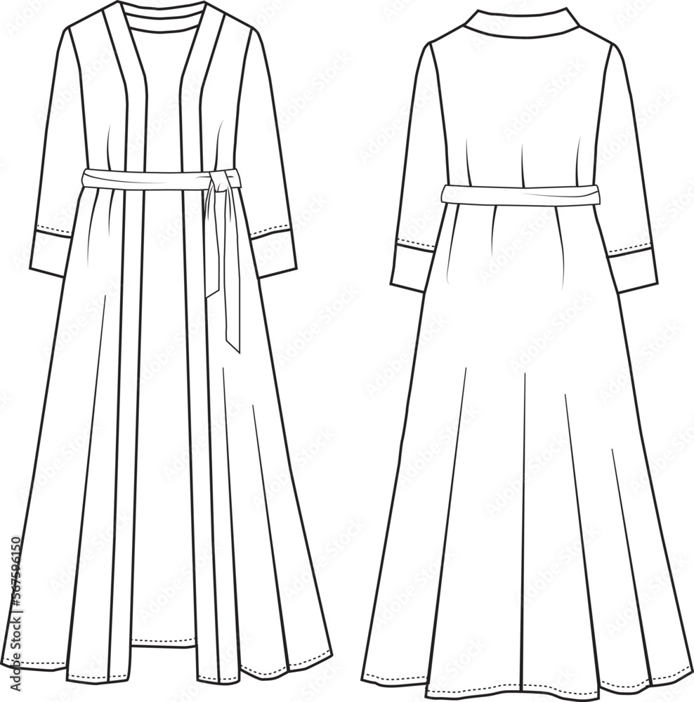 Abaya habaya front and back coat type cardigan Islamic dress fashion ...