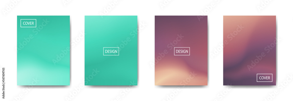 set of abstract background with beautiful gradation color, colorful ...