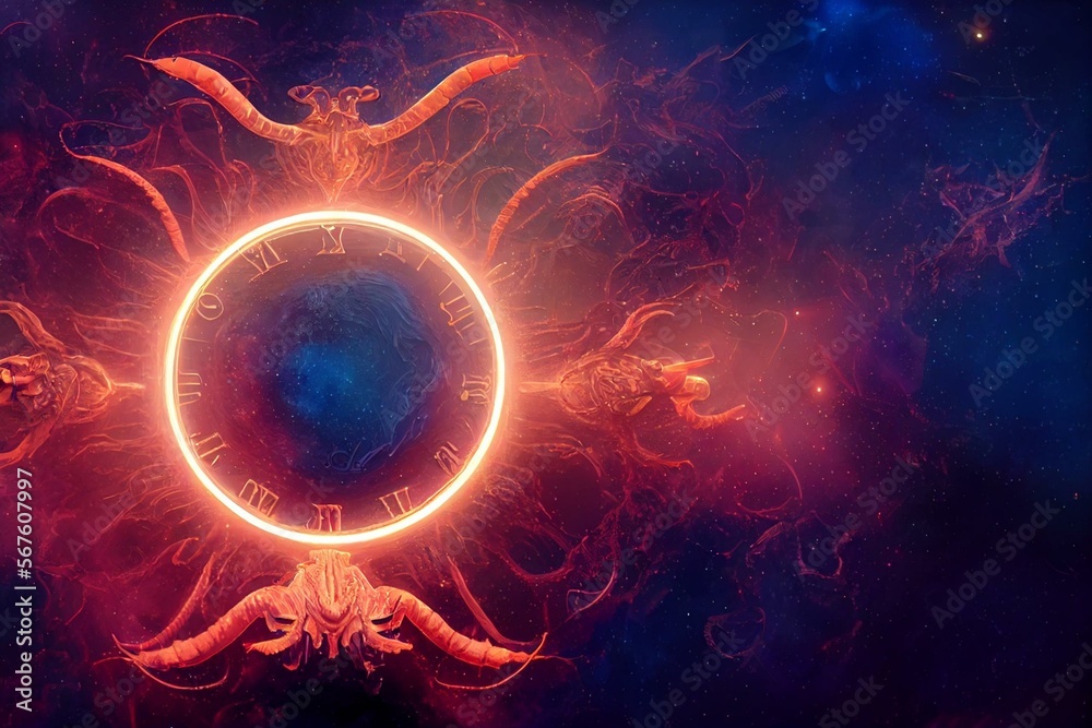 Zodiac sign of Scorpio, fantasy scorpion with magic light in space ...