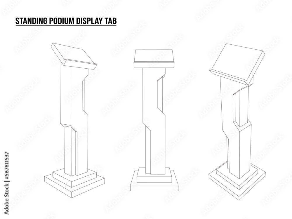 3d podium standing display tab digital futuristic style for event ...