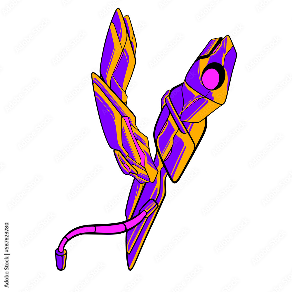 Graffiti alphabet Mecha illustration mural Stock Illustration | Adobe Stock