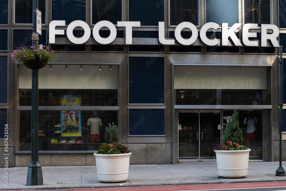 New York, NY, USA - July 4, 2022: Front view of a Foot Locker store in ...