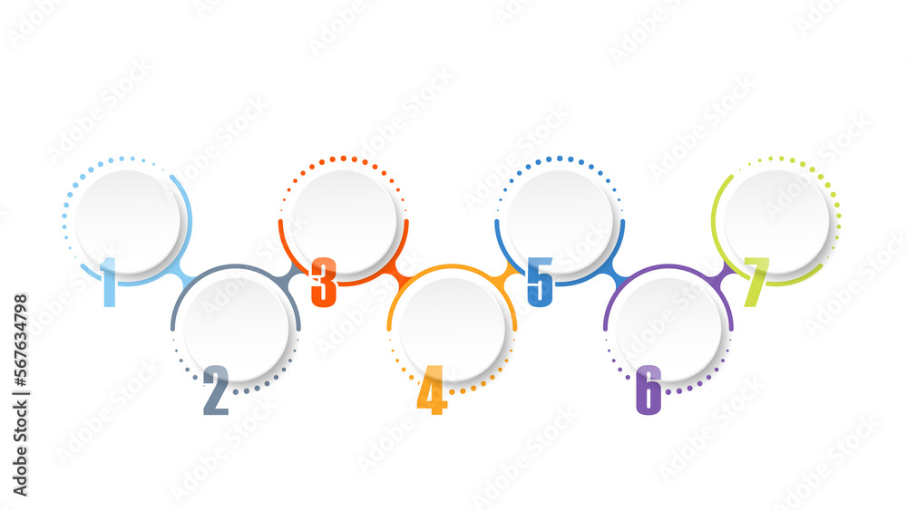 Basic circle infographic with 7 steps, process or options. Stock ...
