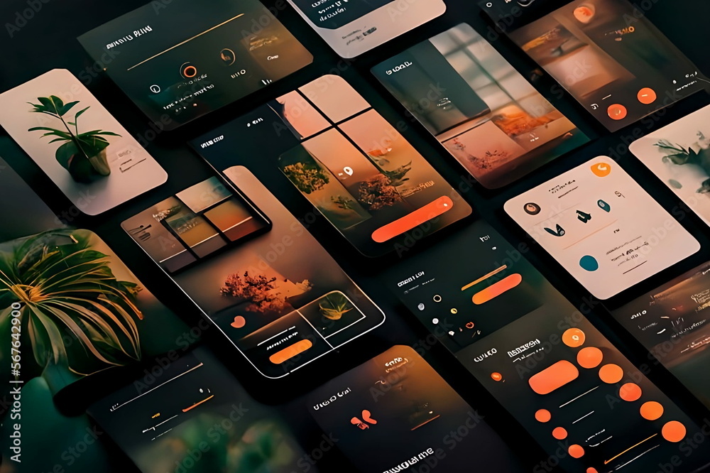 Modern user interface design template. Conceptual mobile phone screen ...