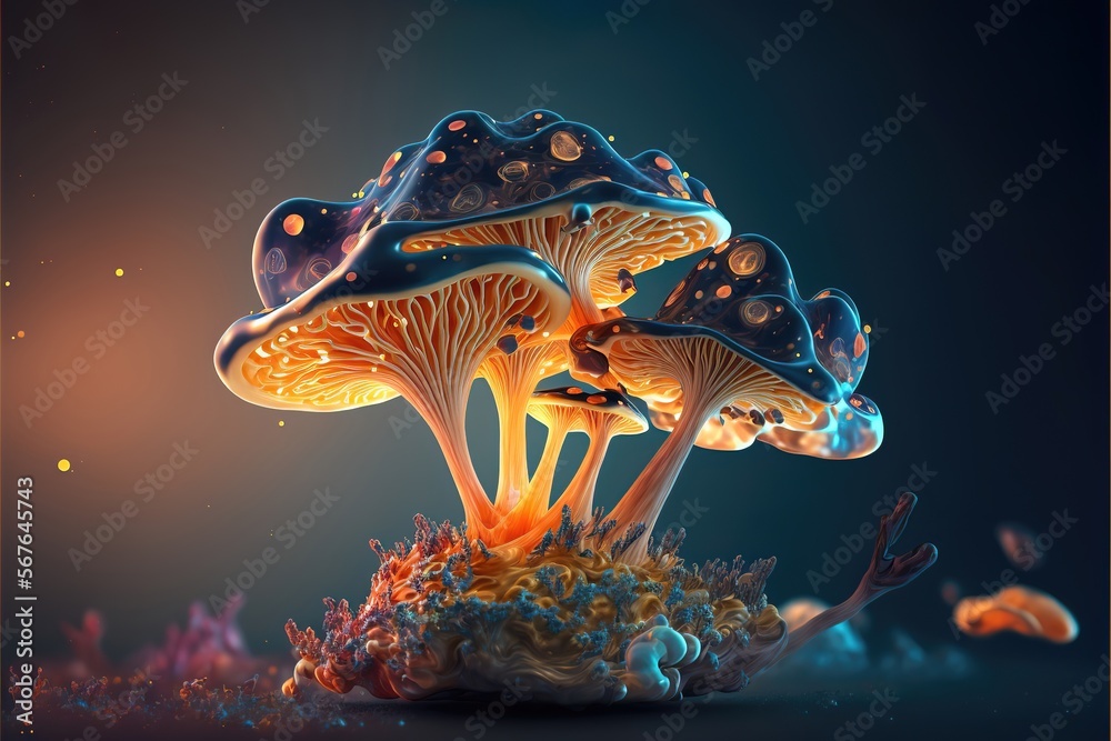 abstract illustration of mushroom fungus hypha mycelium tendrils, scary ... abstract illustration of mushroom fungus hypha mycelium tendrils, scary ...