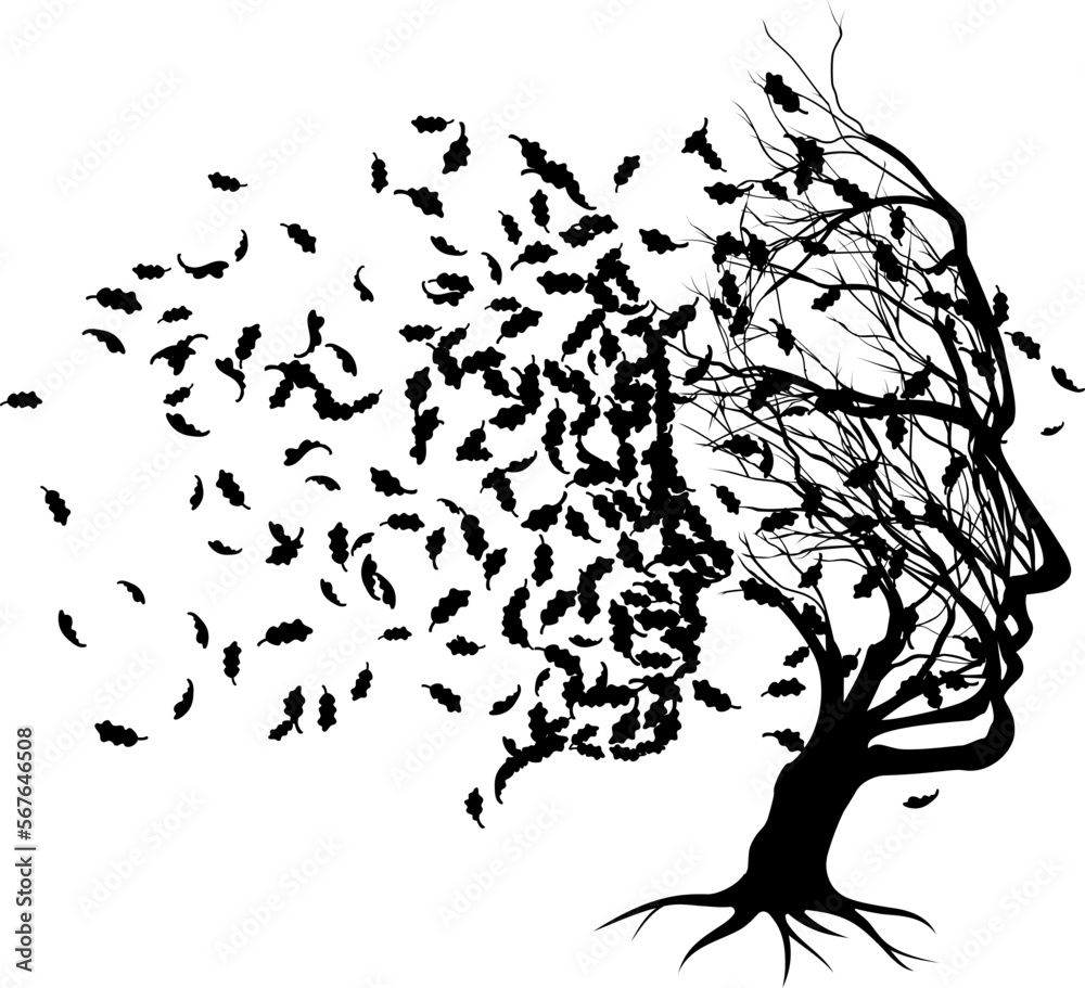 Optical illusion couple tree design with man and womans faces in ...