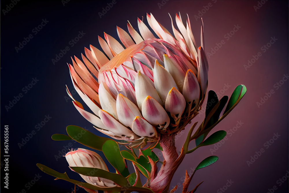 Protea Flower, African Protea, Abstract Generative AI Illustration ...