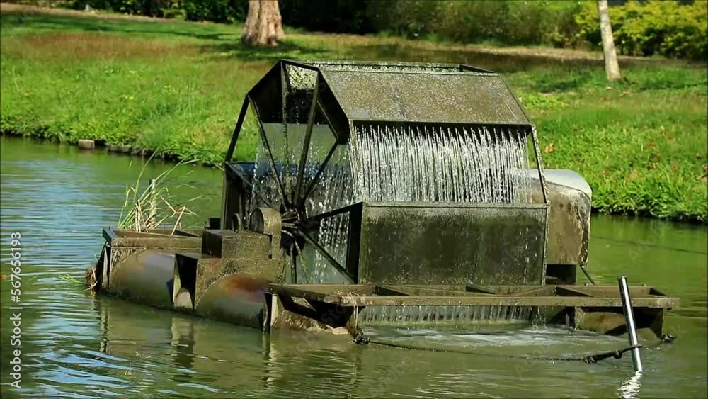 Footage of The Chaipattana Aerator, the invention of King Bhumibol (The ...