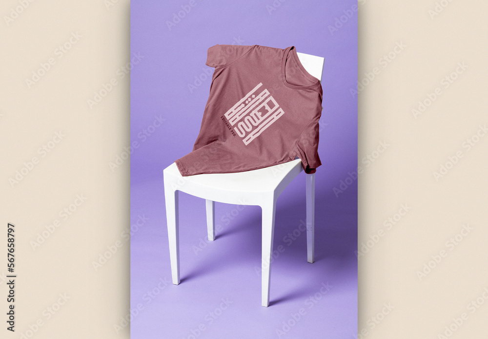 TShirt on Chair Mockup Stock Template | Adobe Stock