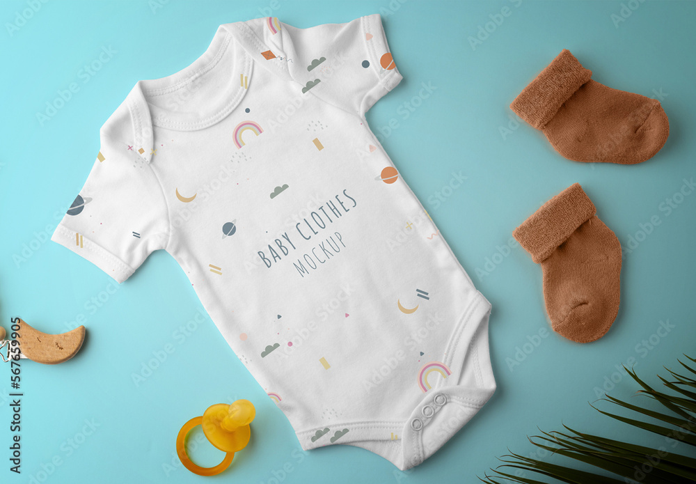 Baby Bodysuit Mockup Stock Template | Adobe Stock