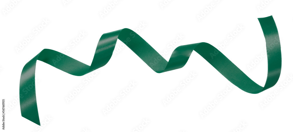 green color ribbon on transparent background, PNG ribbon elements Stock ...