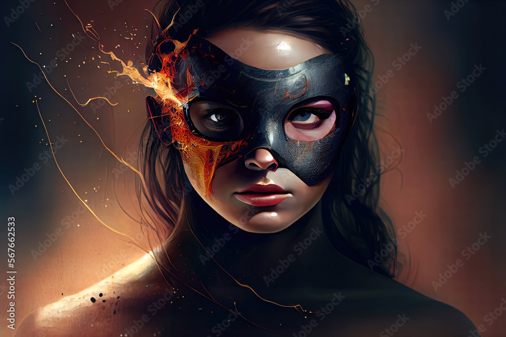 fictional character, ai generated 3d illustration of a teenage super ...