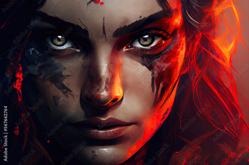 fictional character, ai generated 3d illustration of a teenage super ...