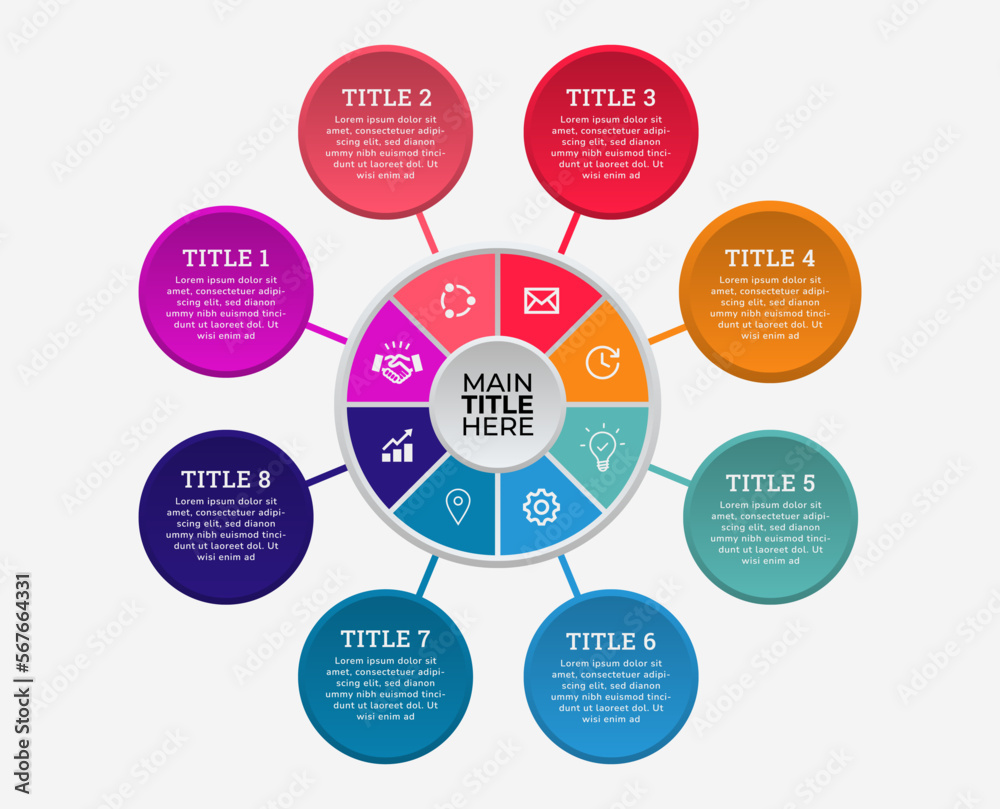 Vetor de business visual representation, process chart, diagram with ...
