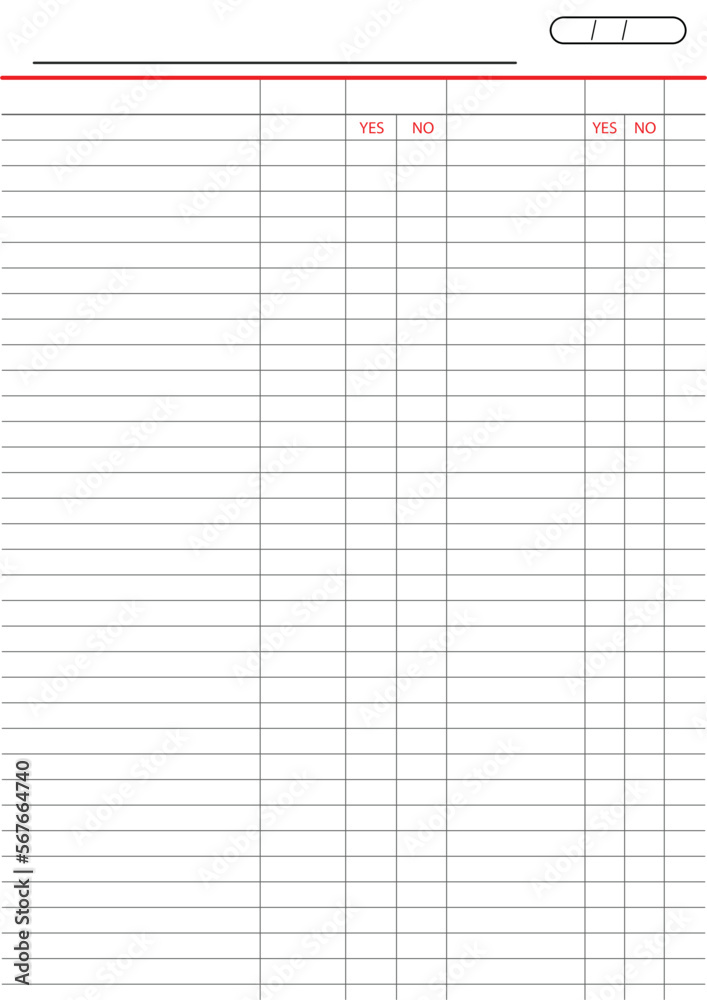 blank tracker book design. Empty sheet of think-to-do list office ...