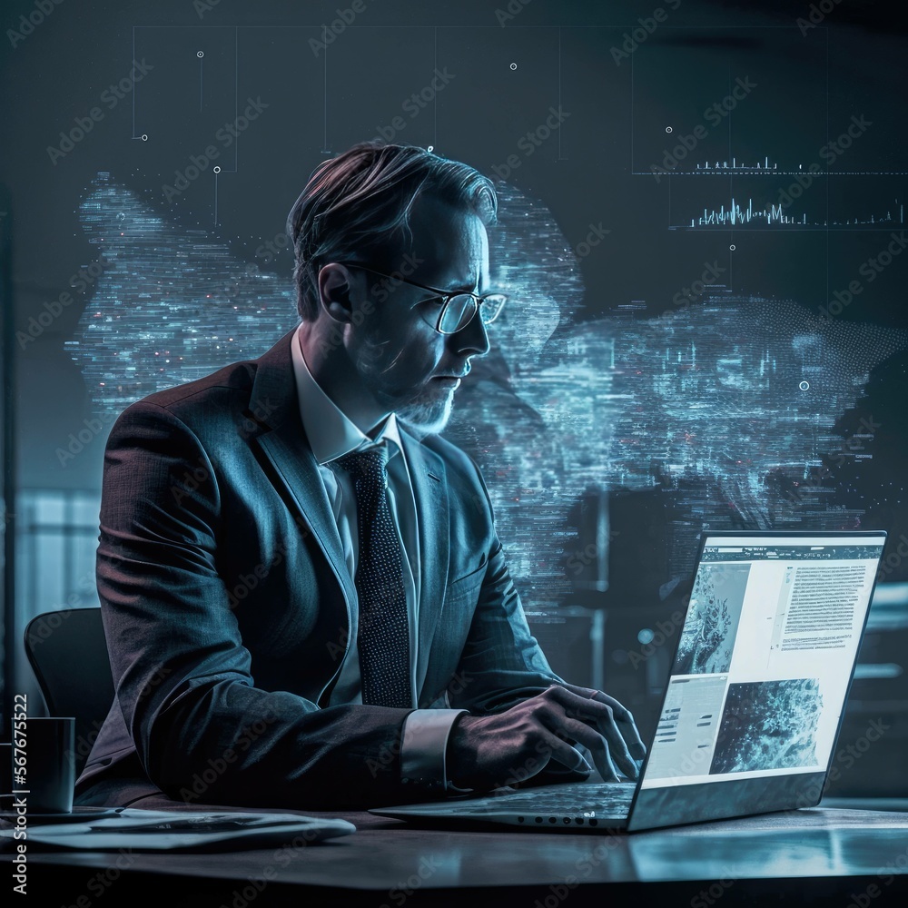 Analyst working on business analytics dashboard with KPI, charts and ...