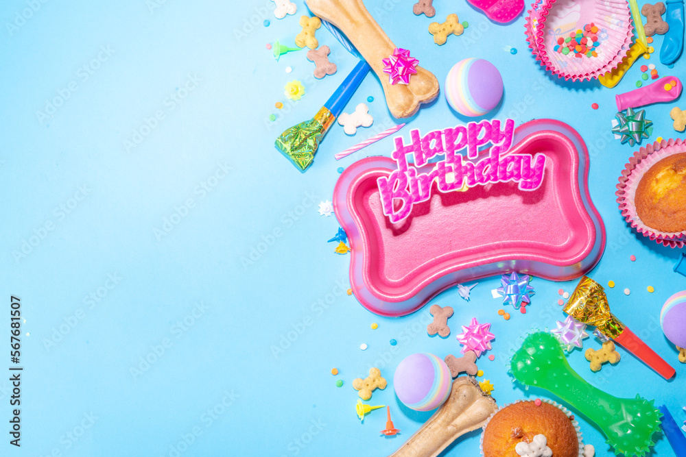 Dog happy birthday background Stock Photo | Adobe Stock