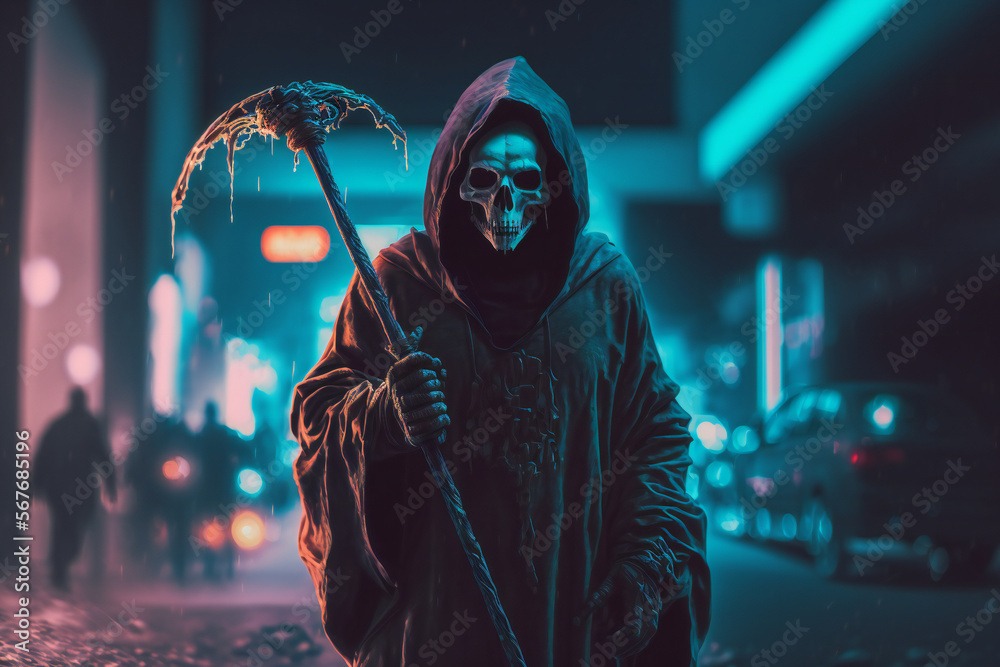 Death with the face of skull - Grim reaper - the death itself ...