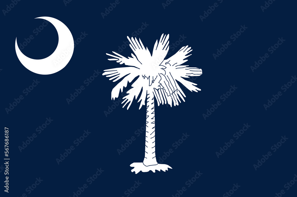 Flag of South Carolina state (United States of America, U.S.A. or USA ...
